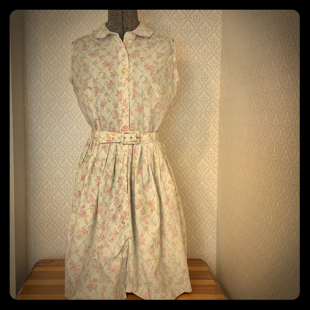 Vintage 1950s Button Front House Dress - Gem